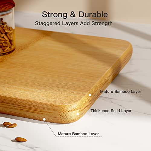 Pipishell Bamboo Cutting Board Set of 3 - Wood Cutting Board for Kitchen Chopping - for Meat, Cheese, and Vegetables - Butcher Block Serving Tray, PIBCB01