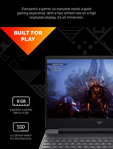 Victus by HP 15 Gaming Laptop, NVIDIA GeForce RTX 3050 Ti, 12th Gen Intel Core i7, 8 GB RAM, 512 GB SSD, Full HD IPS Display, Windows 11 Home, Backlit Keyboard, Enhanced Thermals (15-fa0020nr, 2022)