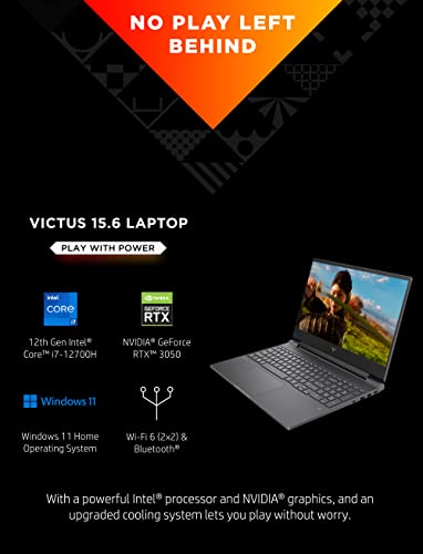 Victus by HP 15 Gaming Laptop, NVIDIA GeForce RTX 3050 Ti, 12th Gen Intel Core i7, 8 GB RAM, 512 GB SSD, Full HD IPS Display, Windows 11 Home, Backlit Keyboard, Enhanced Thermals (15-fa0020nr, 2022)