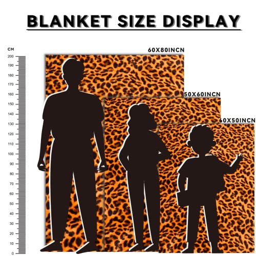 Leopard Blanket Cozy Warm Cheetah Print Throws and Blankets Fuzzy Plush Fleece Blankets with Leopard Print for Sofa, Couch, Bed 60 * 80 Inch