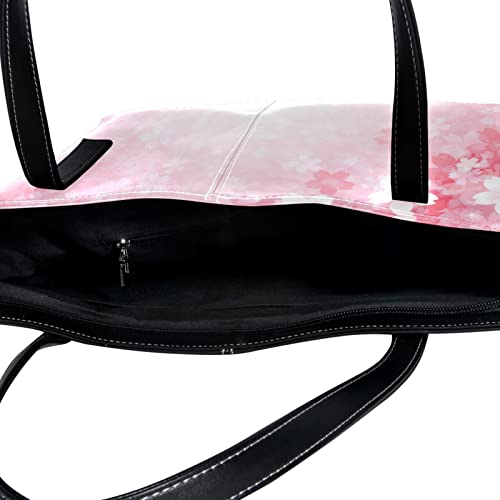 Large Leather Handbags for Women Cherry Japanese paper New Year's card background Top Handle Shoulder Satchel Hobo Bag