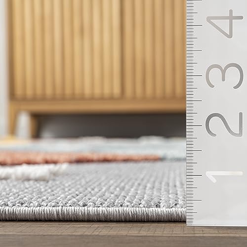 nuLOOM Journee Rocket Ship High-Low Kids Tasseled Area Rug, 4x6, Multi