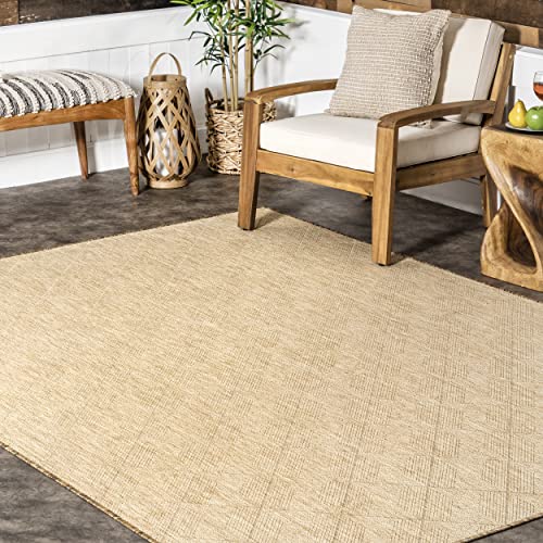 nuLOOM Easy-Jute Ray Diamond Indoor/Outdoor Area Rug, 5' x 8', Natural