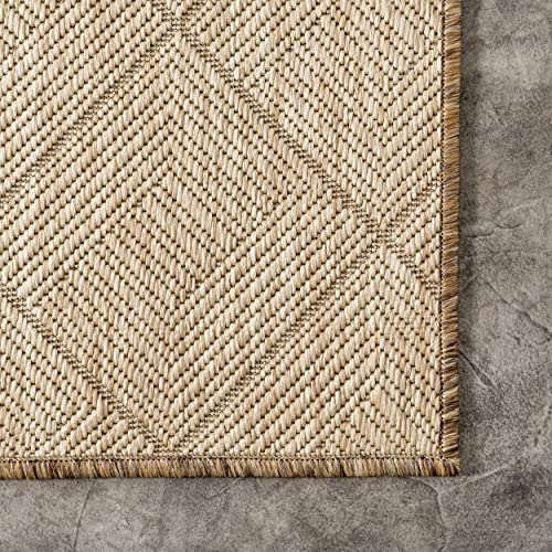 nuLOOM Easy-Jute Ray Diamond Indoor/Outdoor Area Rug, 5' x 8', Natural