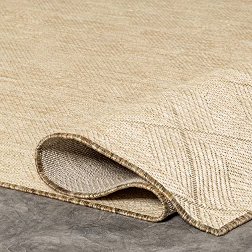 nuLOOM Easy-Jute Ray Diamond Indoor/Outdoor Area Rug, 5' x 8', Natural