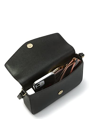 Kate Spade New York Sadie Envelope Leather Crossbody Purse (Black)
