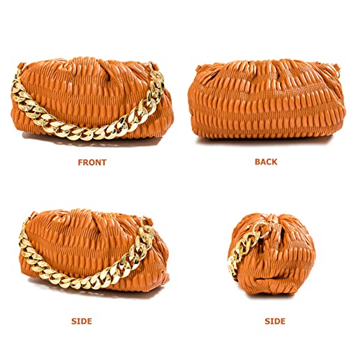 TUGONK Women's Designer Shoulder Bag Ruched Cluch Purse Dumpling Shoulder Bag Chain Pouch Bag for Women