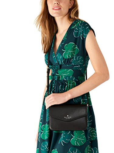 Kate Spade New York Sadie Envelope Leather Crossbody Purse (Black)