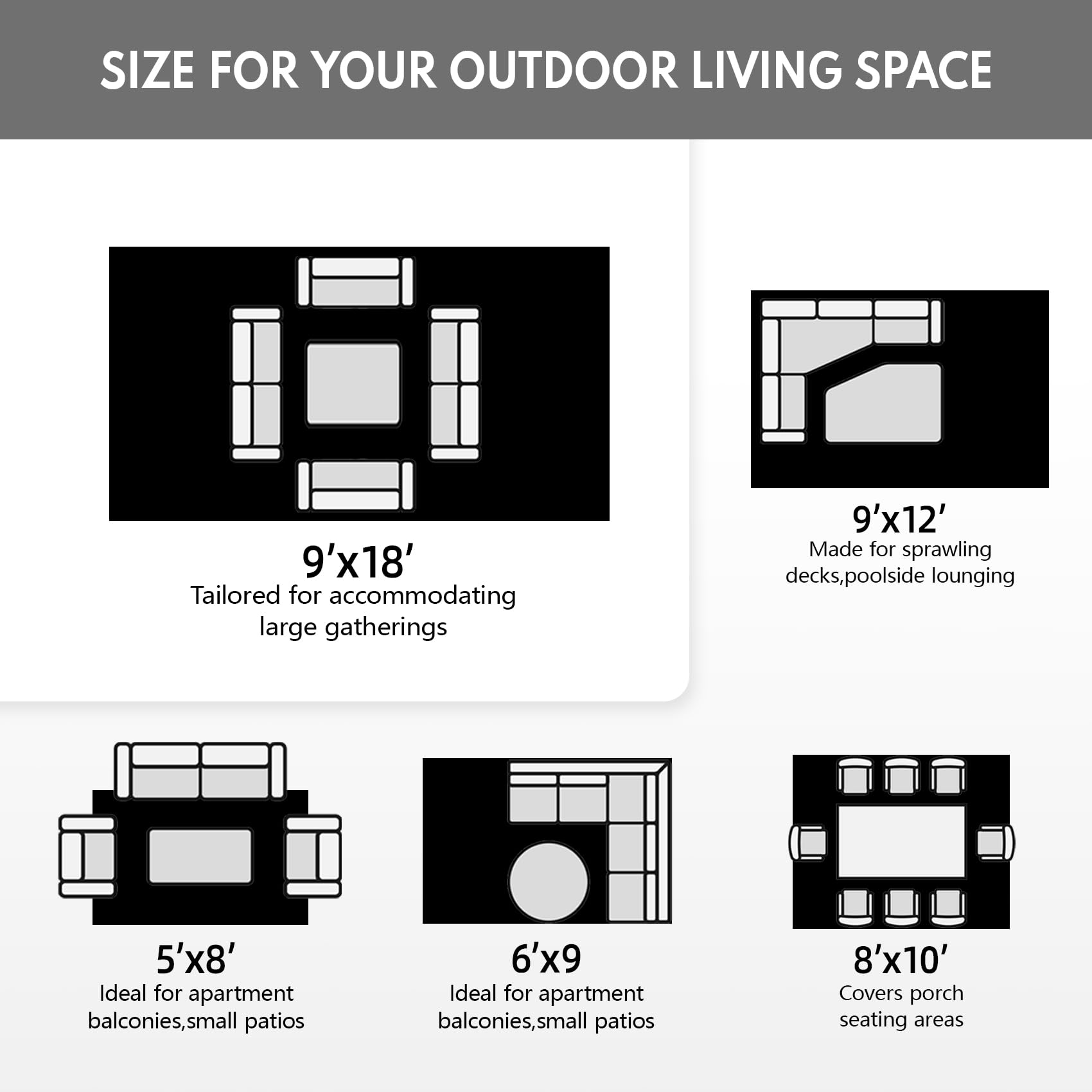wikiwiki Outdoor Rugs 9x18 for Patios Clearance, Waterproof & Portable Camping Rugs for Outside Your RV, Large Indoor/Outdoor Plastic Straw Mats, Perfect for Deck,Balcony,Pool,Green, Rugscape Series