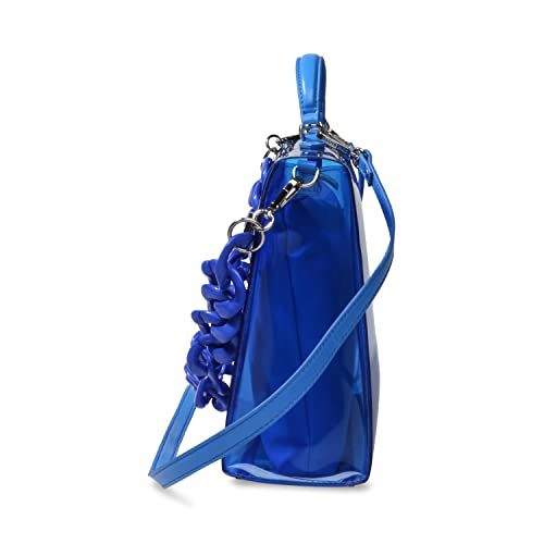 Steve Madden Womens Steve Madden RIGA Clear Satchel, Blue, One Size US
