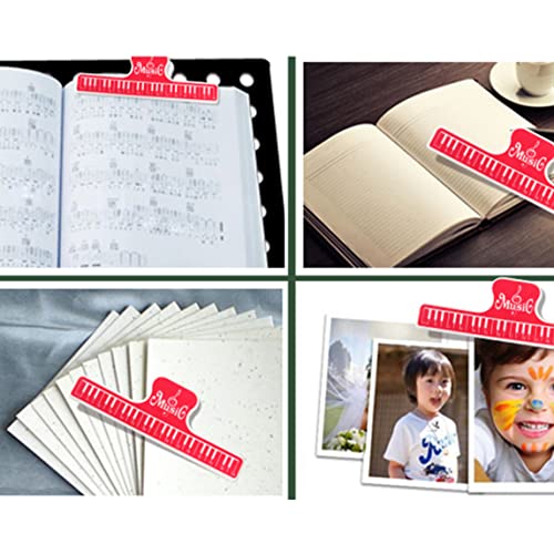 2Pcs Music Book Clip Plastic Sheet Music Holders Page Marker Clips File Clips for Shops Home Office and School Black Page Clips Book Holder