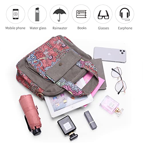 Black Butterfly Premium Canvas Tote Shoulder Bag, Top Handle Bag for Womens, Light and Small Style (Grey-plus)