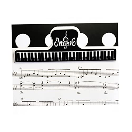 2Pcs Music Book Clip Plastic Sheet Music Holders Page Marker Clips File Clips for Shops Home Office and School Black Page Clips Book Holder
