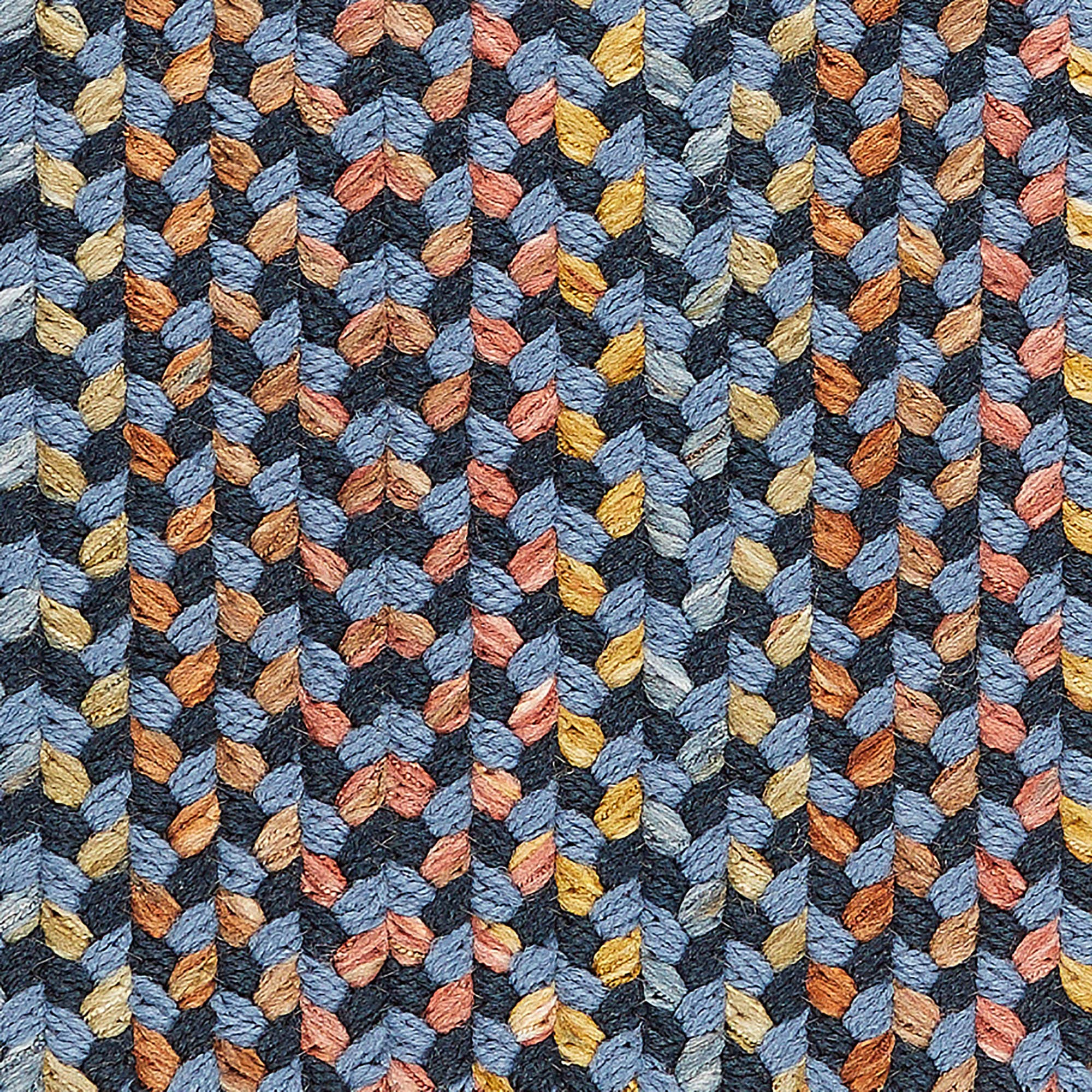 Super Area Rugs Braided Rug Sanford Indoor/Outdoor Braided Carpet for High Traffic Kitchen, Indigo Multi, 4' x 6' Rectangle