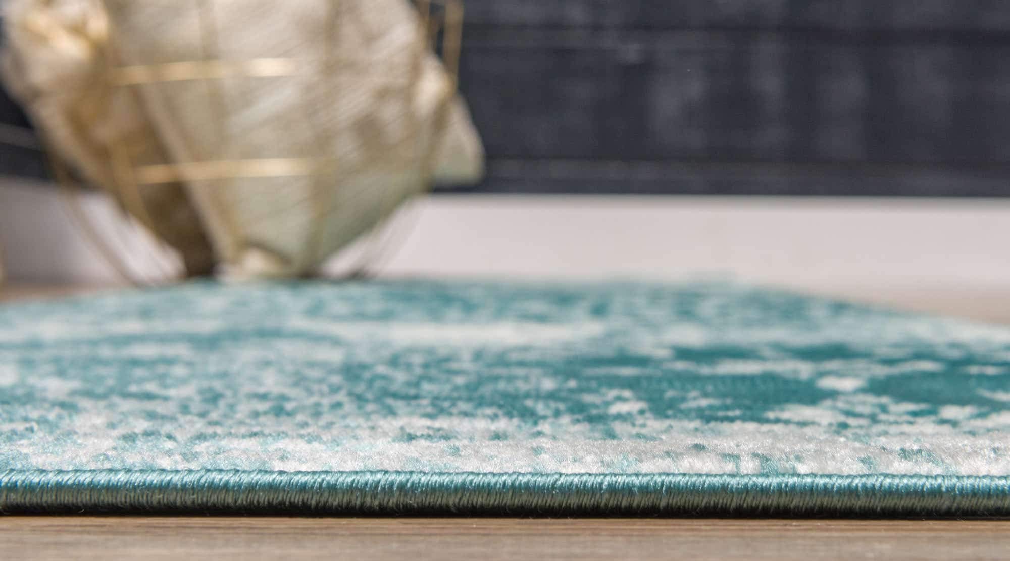 Unique Loom Sofia Collection Area Rug - Grand (2' x 6' 7" Runner, Turquoise/ Ivory)