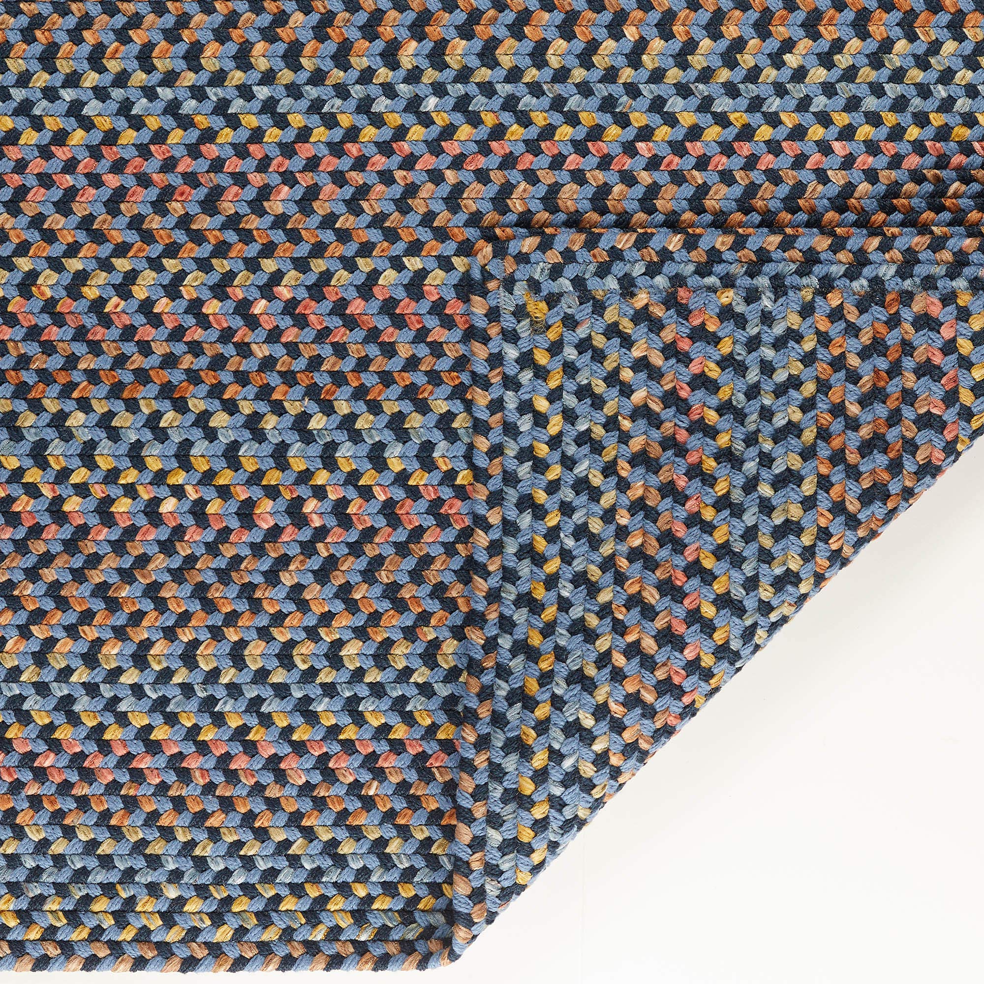 Super Area Rugs Braided Rug Sanford Indoor/Outdoor Braided Carpet for High Traffic Kitchen, Indigo Multi, 4' x 6' Rectangle