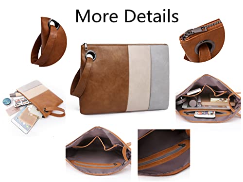 HANDAFA Patchwork Western Clutch Evening Handbag Color Block Clutch Bag Wristlet Handbags For Women(Black)