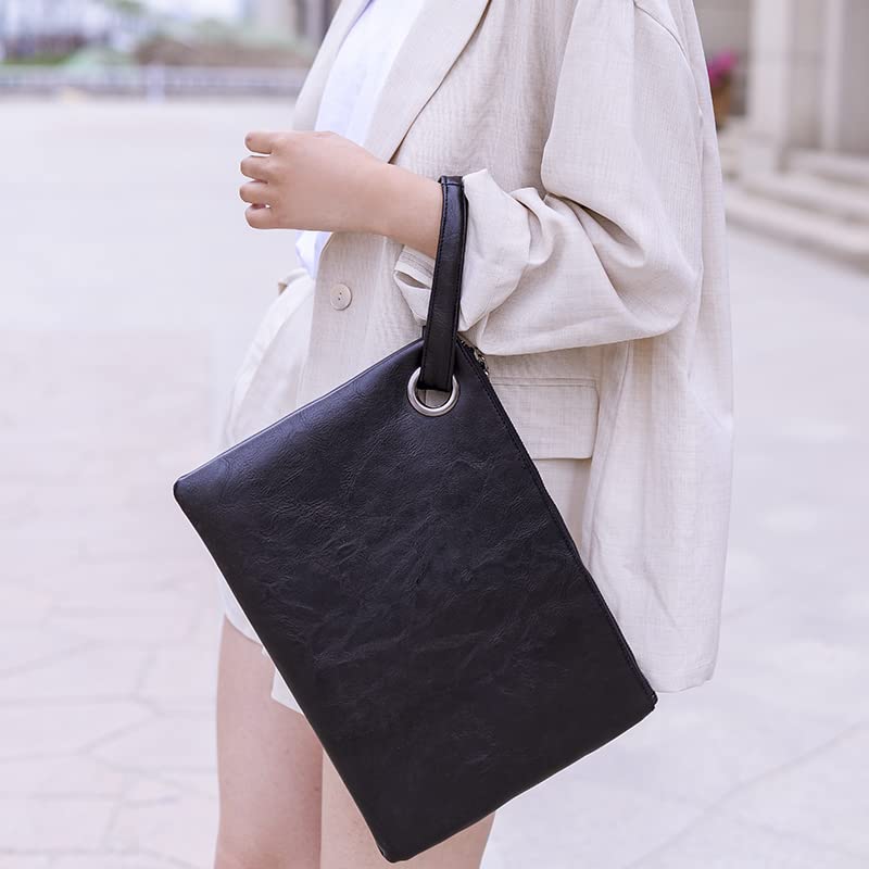 HANDAFA Patchwork Western Clutch Evening Handbag Color Block Clutch Bag Wristlet Handbags For Women(Black)