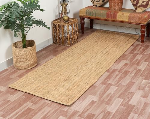 2x3, 2x4, 2x5, 2x6 Ft, 100% Natural Jute Runner Rug - Bohemian Jute Rug, Jute Runner Rug, Natural Fiber Runner Rug, Jute Braided Rug, Boho Decor Rug, Custom Size Rug (2x3 Ft, Area Rug)