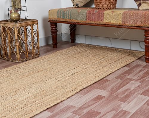 2x3, 2x4, 2x5, 2x6 Ft, 100% Natural Jute Runner Rug - Bohemian Jute Rug, Jute Runner Rug, Natural Fiber Runner Rug, Jute Braided Rug, Boho Decor Rug, Custom Size Rug (2x3 Ft, Area Rug)