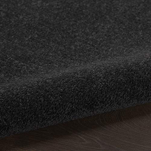 Nourison Essentials Indoor/Outdoor Black 6' x 9' Area Rug, Easy Cleaning, Non Shedding, Bed Room, Living Room, Dining Room, Backyard, Deck, Patio (6x9)