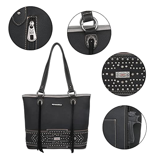 Fringe Purse Western Purses for Women Tote Bag Leather Bags Boho Shoulder Purse Hand Bags MBB-MW1113G-8317BK