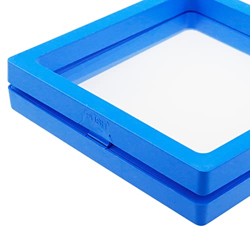 WDONAY Jewelry Storage Suspension Box Square Jewelry Storage Box PE Plastic Film Storage Box,4.33"×4.33"×0.79" Blue 6 PCS