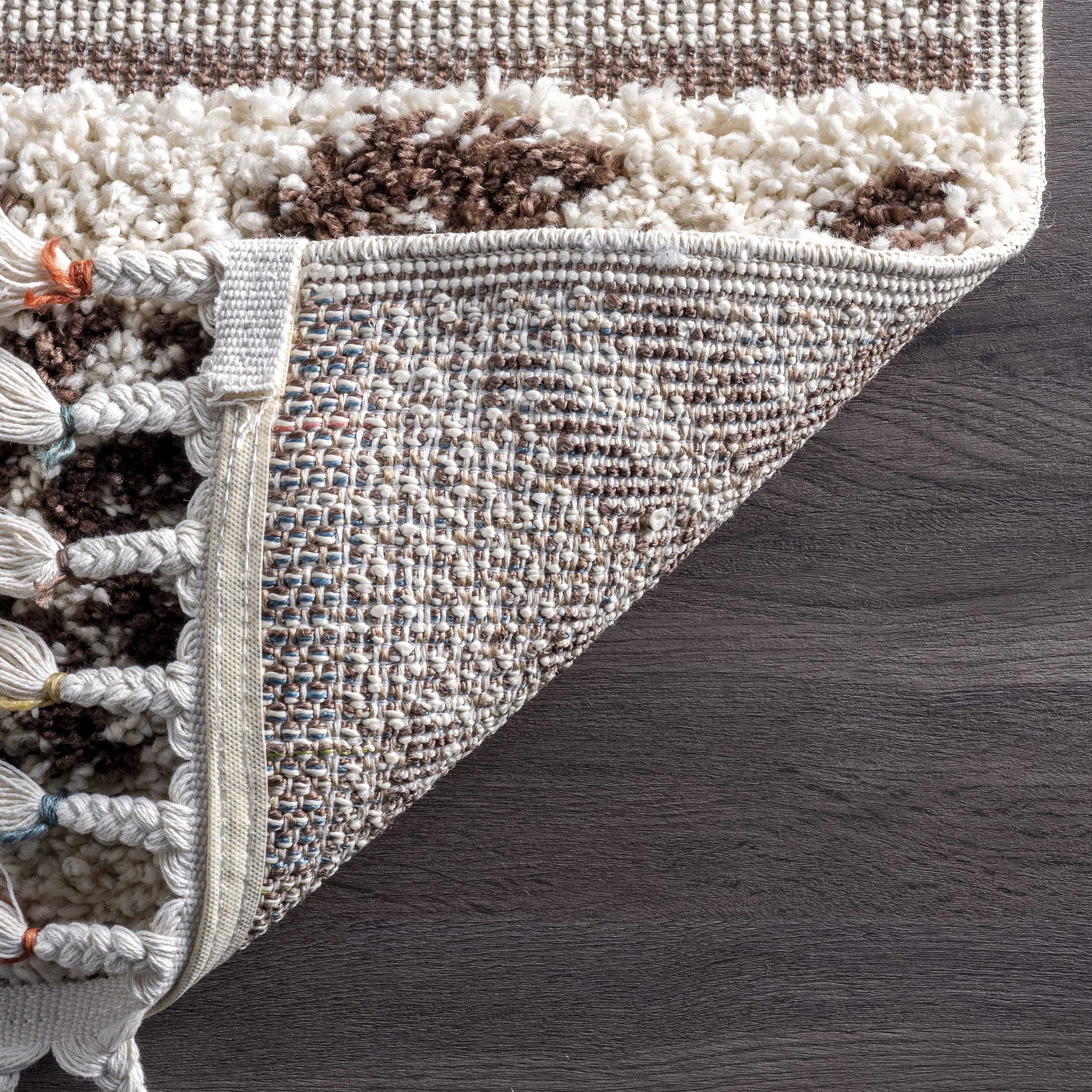 nuLOOM Zuri Shaggy Banded Tribal Area Rug, 4x6, Brown
