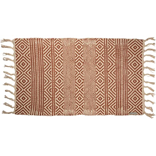 Primitives by Kathy Terracotta & Cream Textured Geometric Design Bohemian Decorative Area Rug