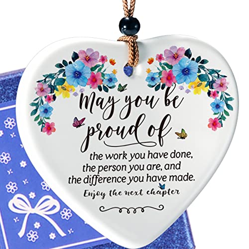 Thank You Gifts,Coworker Leaving Gifts for Women Retirement Gift for Colleague Friends Boss Ceramics Hanging Plaque