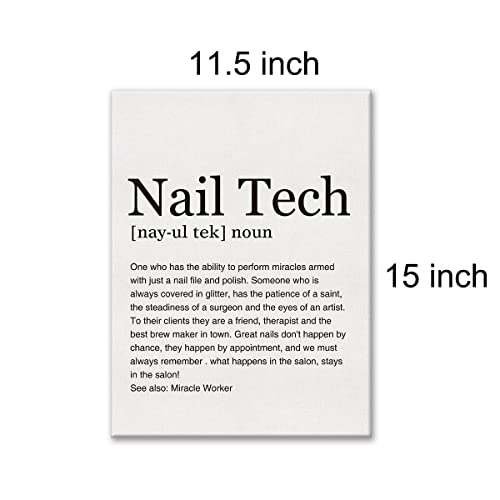 LEXSIVO Nail Tech Definition Print Canvas Wall Art Home Office Decor Modern Minimalist Painting 12x15 Canvas Beauty Poster Framed Ready to Hang Salon Artwork