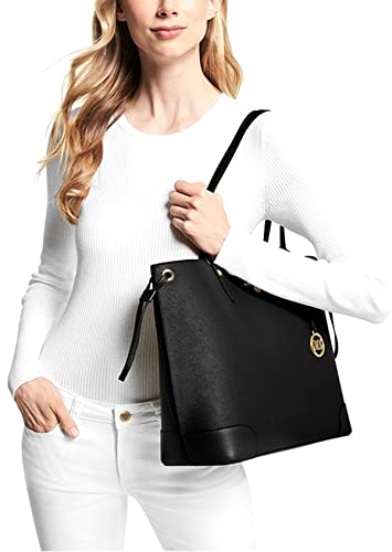 MICHAEL MICHAEL KORS Women's Edith Large Saffiano Leather Tote Bag Black