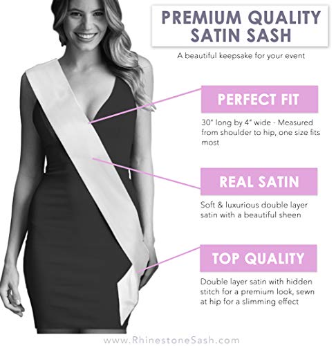 50th Birthday Sash - Premium GRADE SATIN & Real CRYSTAL Rhinestone It's My 50th Birthday Rose Gold & Silver Glitter Sash - Black Sash(ItsMy50Bday Gltr) BLK