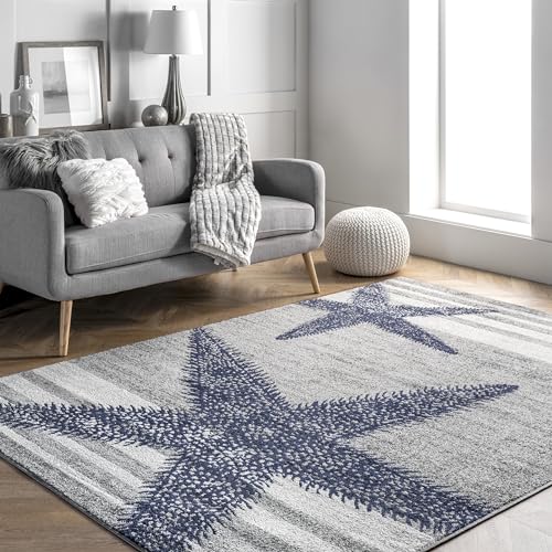 nuLOOM Thomas Paul Starfish and Striped Area Rug, 5x8, Grey