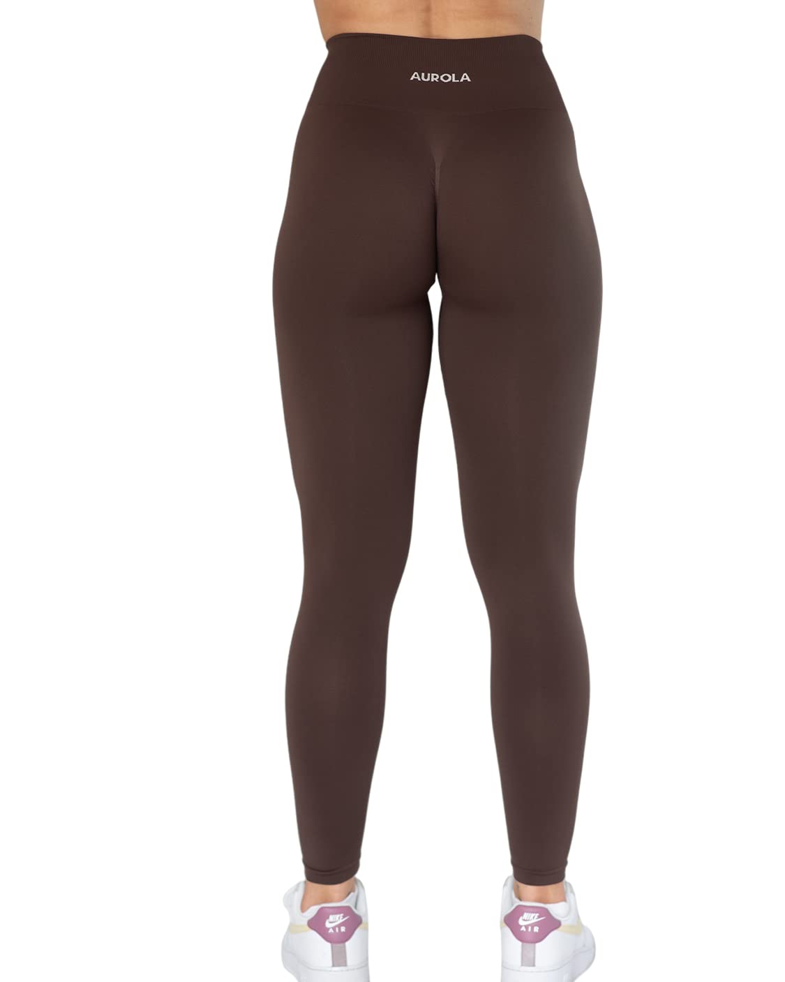 AUROLA Dream Collection Workout Leggings for Women High Waist Seamless Scrunch Athletic Running Gym Fitness Active Pants Java Coffee S