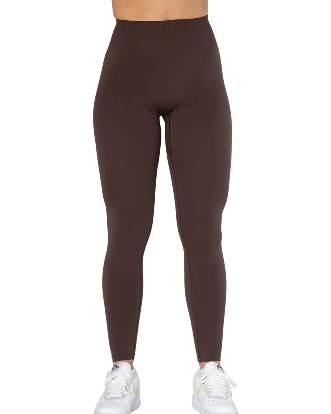 AUROLA Dream Collection Workout Leggings for Women High Waist Seamless Scrunch Athletic Running Gym Fitness Active Pants Java Coffee S