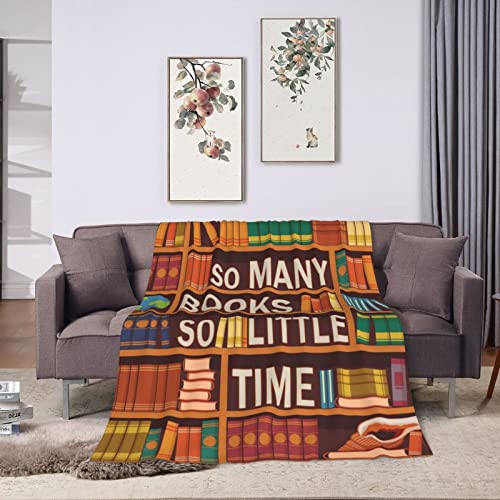 BUUGVIIL Book Lovers Gifts Blanket Reading Gift for Bookish Bookworms Book Lovers Club Librarian Throw Blankets Throws 50*60 in