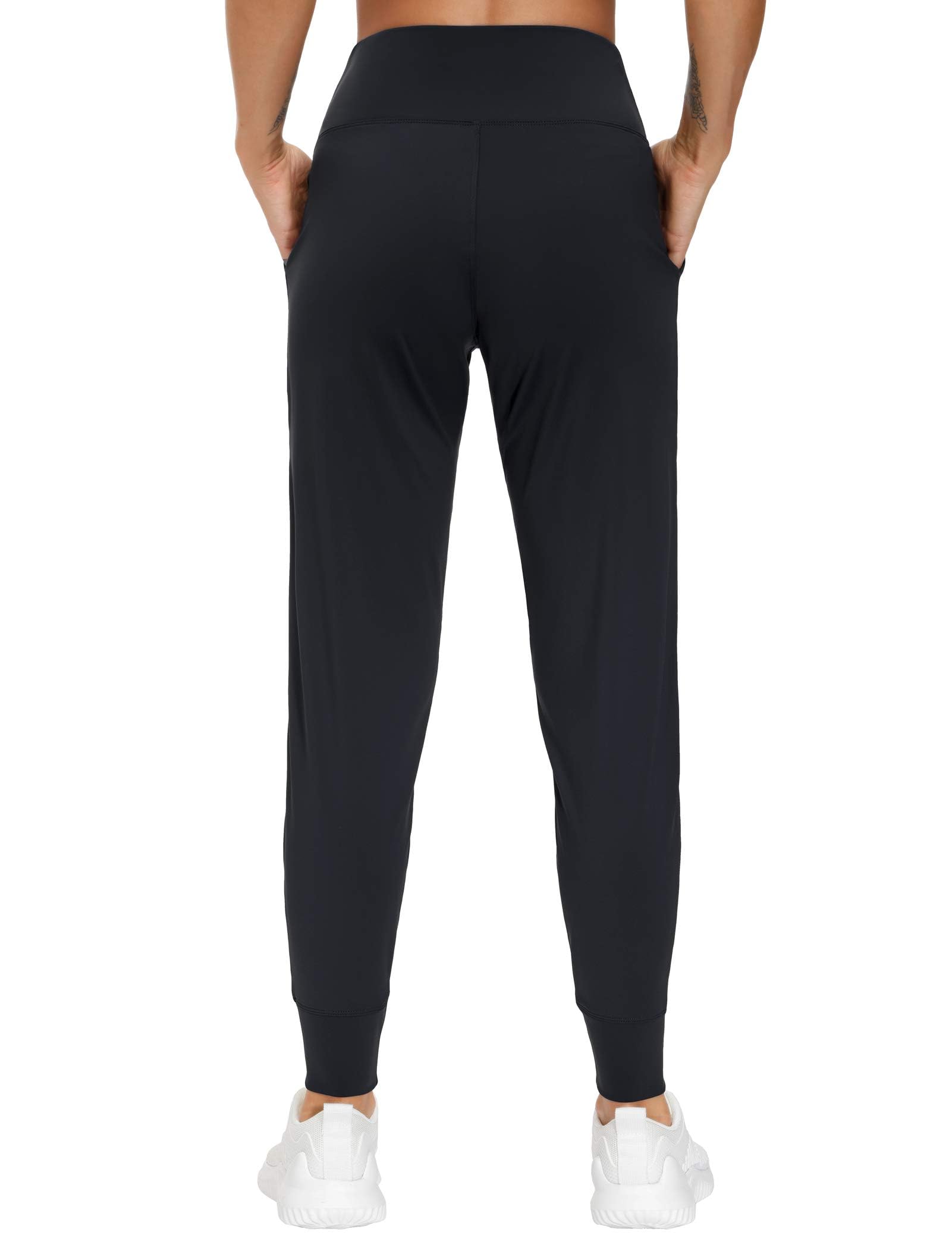 THE GYM PEOPLE Womens Joggers Pants with Pockets Athletic Leggings Tapered Lounge Pants for Workout, Yoga, Running, Training (X-Large, Black)