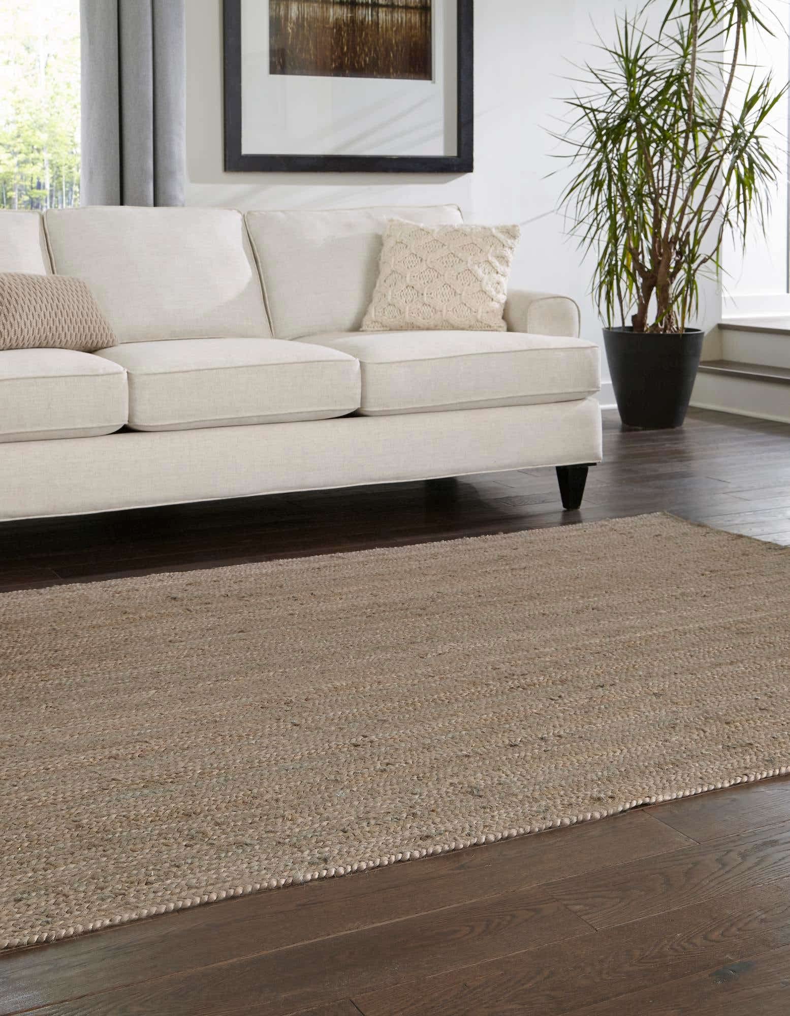 Agro Richer Handwoven Jute Area Rug, 4x6 ft. Natural Grey Yarn- Rustic Vintage Grey Braided Reversible Rectangular Rugs for Bedroom, Kitchen, Living Room, Farmhouse