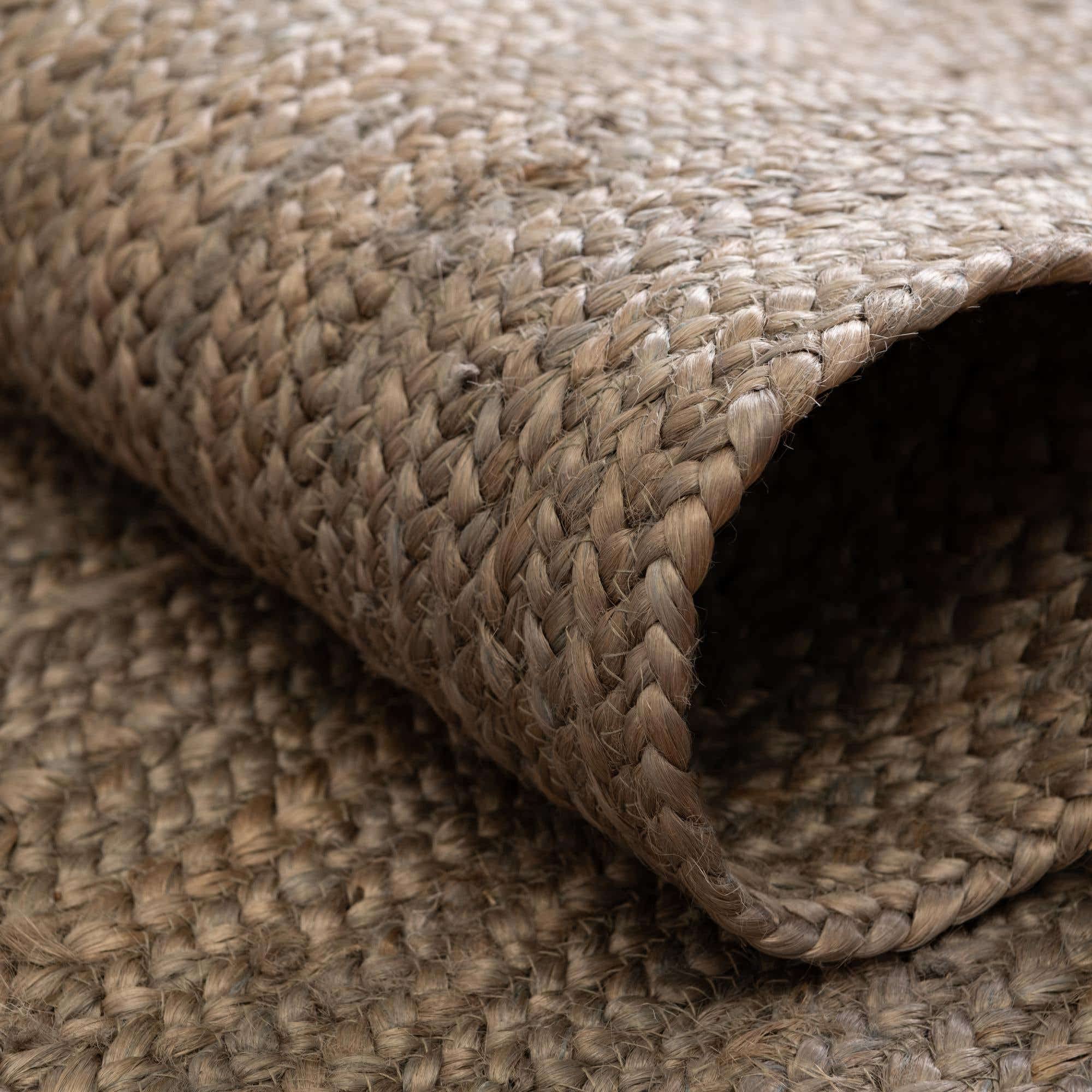 Agro Richer Handwoven Jute Area Rug, 4x6 ft. Natural Grey Yarn- Rustic Vintage Grey Braided Reversible Rectangular Rugs for Bedroom, Kitchen, Living Room, Farmhouse