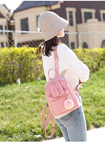 ZFOFLIK Bunny Backpack for Gilrs,Mini Purse Backpack Cute Kawaii Backpack Small Bunny Purse backpack with Plush Pendant(Pink)