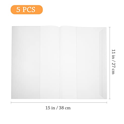 STOBOK 5pcs Transparent Book Covers Notebook Covers Textbook Protection Covers Book Covers Reusable Notebook Slipcases for School Books