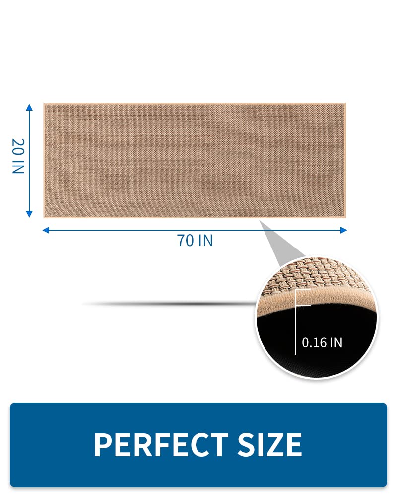 Kitchen Rugs and Mats, Washable Non-Skid Kitchen Mats for Floor, Large Runner Rugs for Kitchen Floor, Front of Sink, Hallway, Laundry Room (Beige, 20"x70")