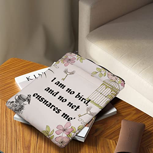 MAOFAED Inspirational Quote I Am No Bird and No Net Ensnares Me Book Sleeve Literature Gift Book Protector (I am no Bird Book Sleeve)
