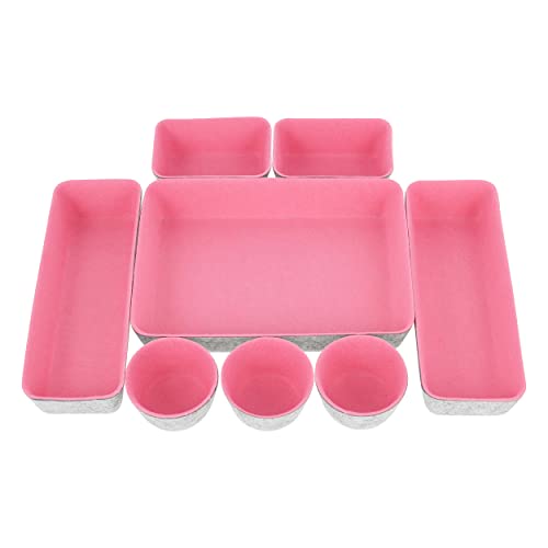 CreekView Home Emporium Basket Organizing Bins - 8pc Felt Fabric Closet Organizer Bin Set - Office Desk Drawer Dividers