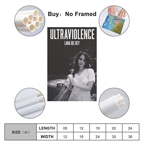 QIUFENG Qiufeng2015 3 Panel Hanging Posters Vertical Ultraviolence Lana Del Rey Unframe-Style 12x18inch(30x45cm)