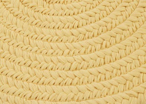 Super Area Rugs, Tropics Indoor/Outdoor Braided Reversible Area Rug, 4' x 6' Oval, Solid Pale Yellow