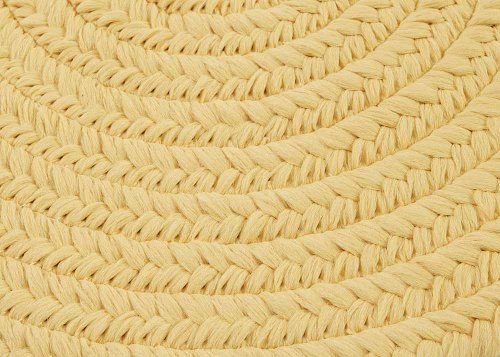 Super Area Rugs, Tropics Indoor/Outdoor Braided Reversible Area Rug, 4' x 6' Oval, Solid Pale Yellow