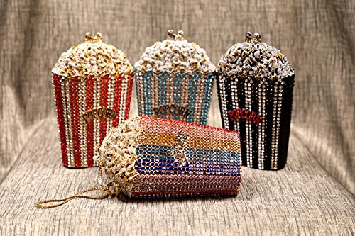 DJBM Luxury Women Popcorn Rhinestone Clutch Evening Bag Crystal Clutch Purses Diamond Clutch for Women Evening Party, Multicoloured