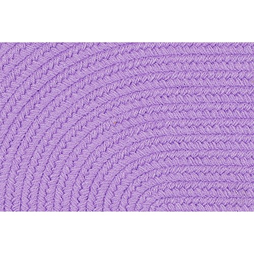 Super Area Rugs Lullaby Oval Braided Rug Durable Playroom Carpet, Solid Violet, 4' X 6' Oval